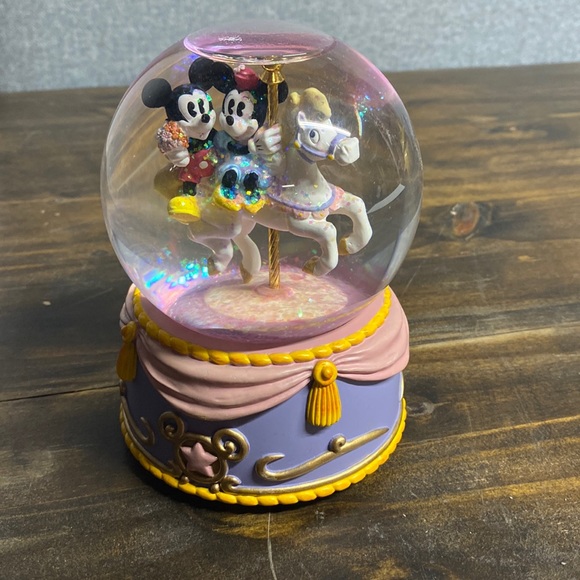 Disney | Art | Disney Mickey Minnie Mouse Carousel Ride Snow Globe When ...